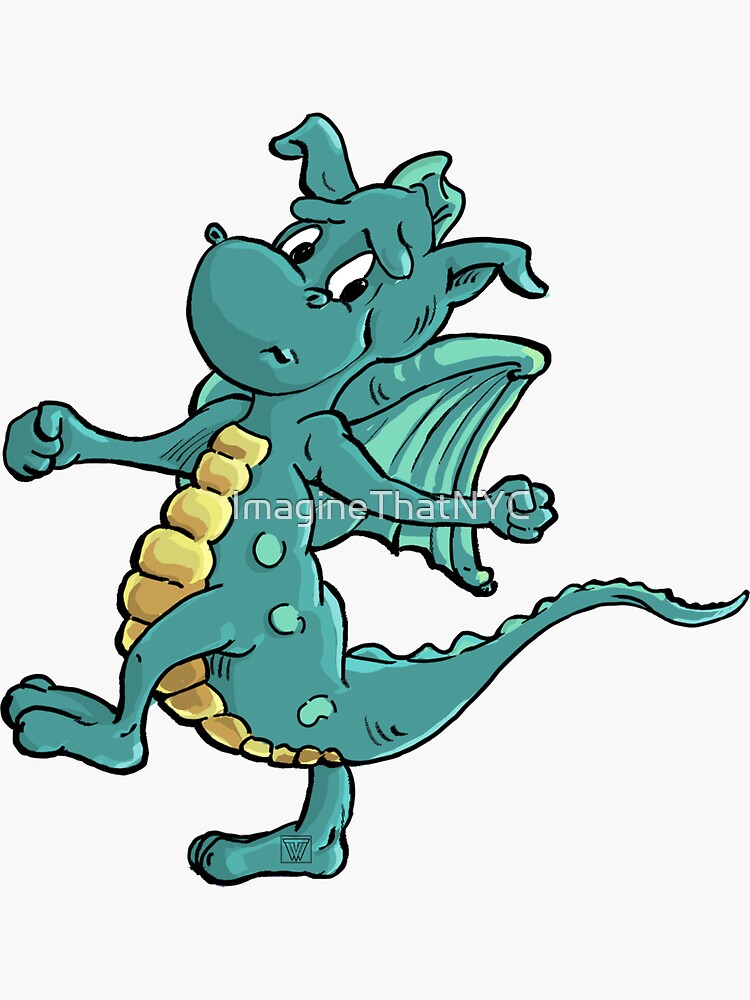 "Baby Dragon Theo" Sticker by ImagineThatNYC | Redbubble