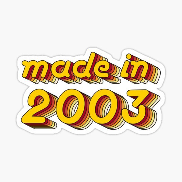 "Made in 2003 (Yellow&Red)" Sticker for Sale by ipiapacs | Redbubble