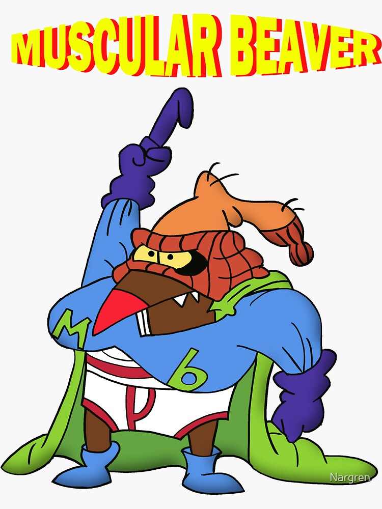 "Muscular Beaver" Sticker for Sale by Nargren | Redbubble