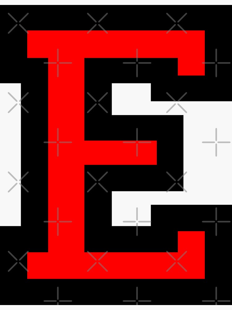 "Letter E Black Red Character" Sticker for Sale by theshirtshops ...