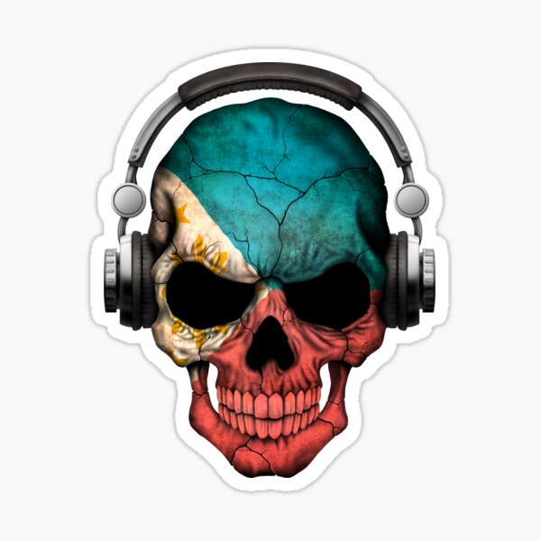 "Dj Skull with Filipino Flag" Sticker by JeffBartels | Redbubble