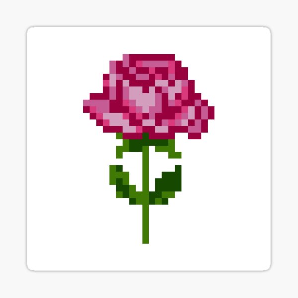 "Pixelated rose" Sticker for Sale by afatyeet | Redbubble