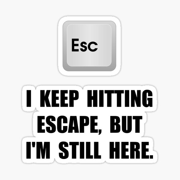 "Hitting Escape Key" Sticker by TheBestStore | Redbubble