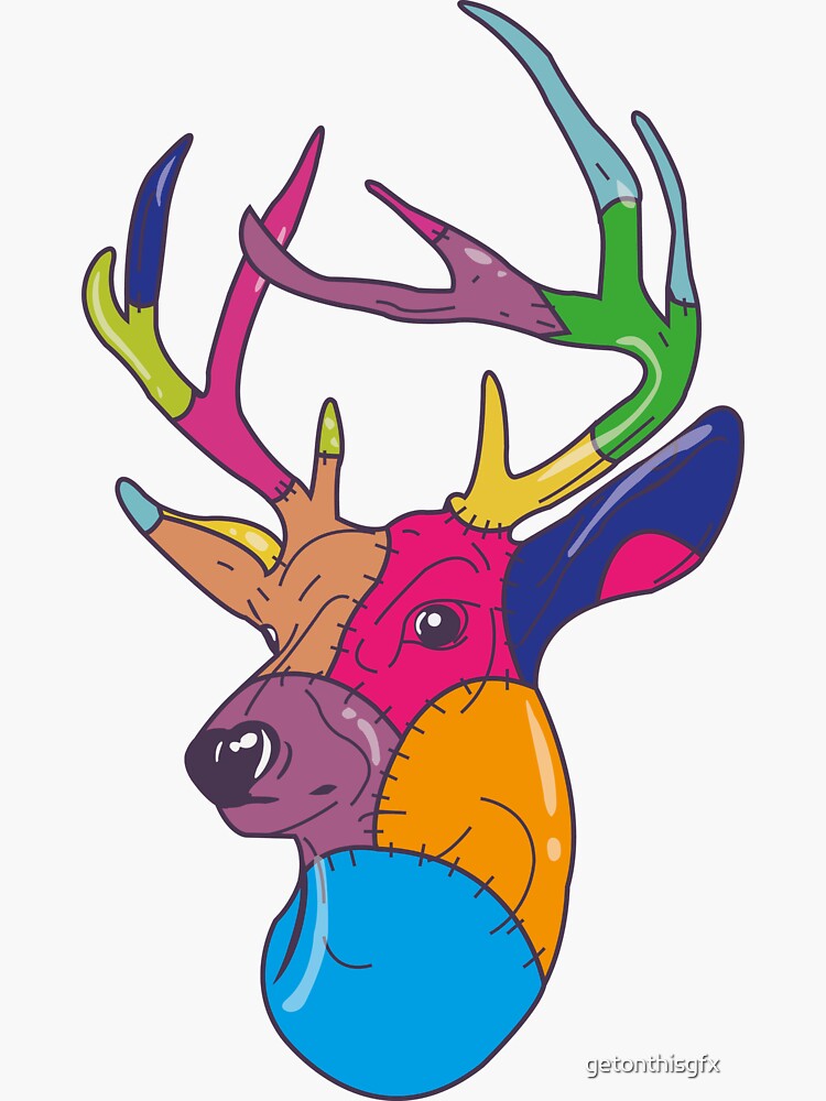 "Patchy the Deer" Sticker by getonthisgfx | Redbubble