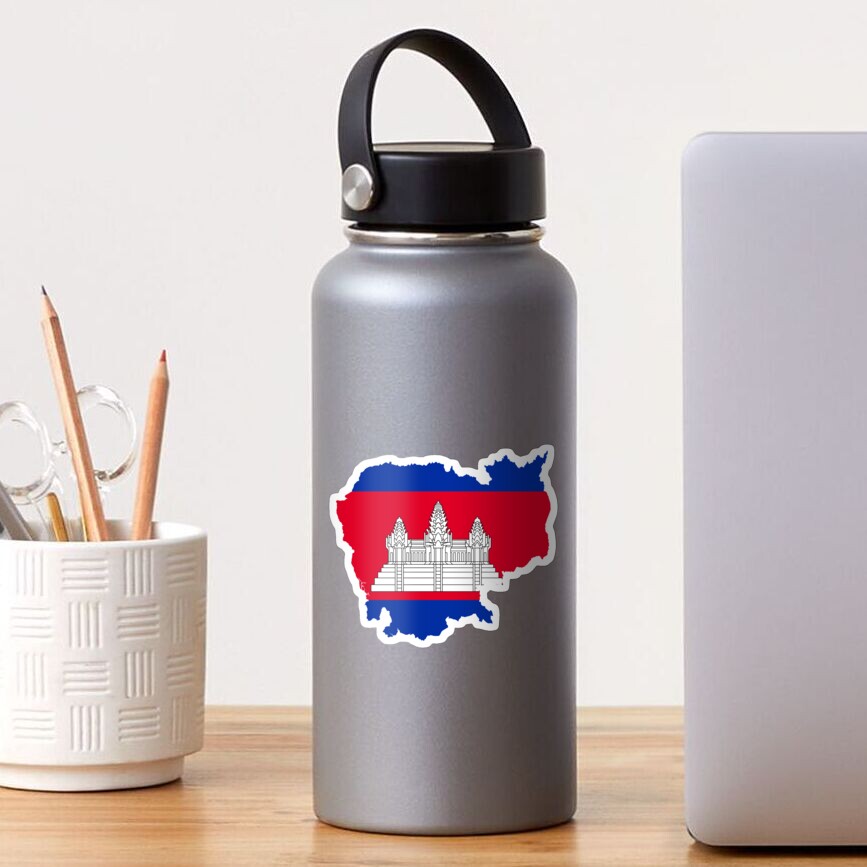 "Flag Map of Cambodia " Sticker for Sale by abbeyz71 | Redbubble