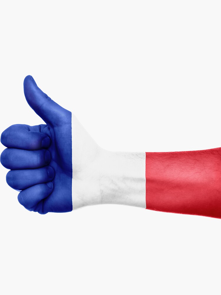 "France OK Hand Flag" Sticker for Sale by vintage-shirts | Redbubble