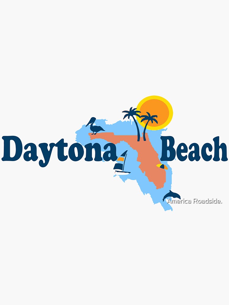 "Daytona Beach." Sticker for Sale by America Roadside. | Redbubble