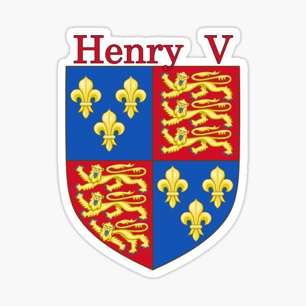 "King Henry V Royal Arms | Version I" Sticker by mangaBear | Redbubble