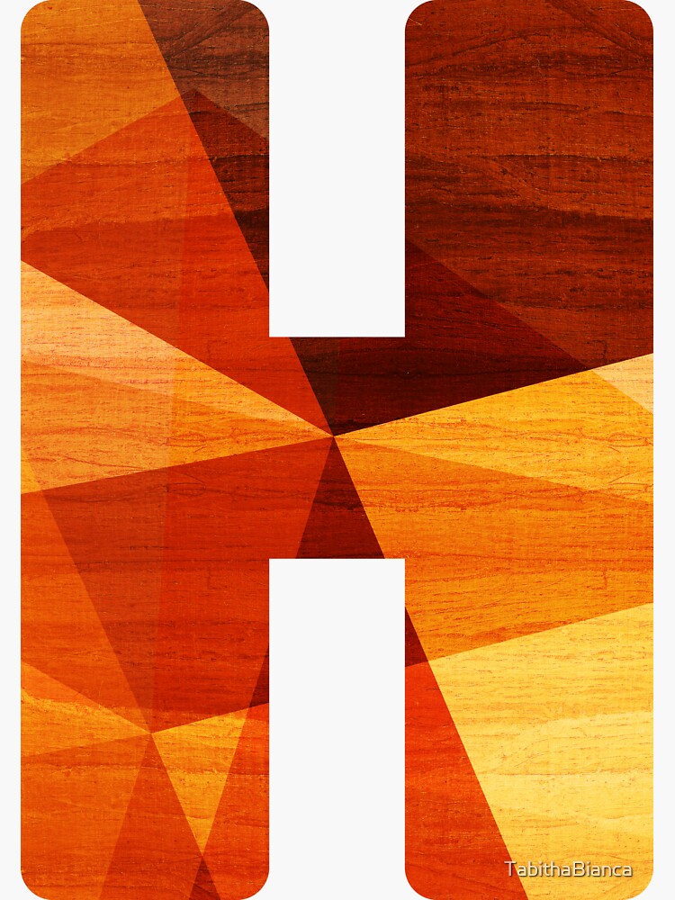 "Letter H - Geometric Wood Initial" Sticker for Sale by TabithaBianca ...