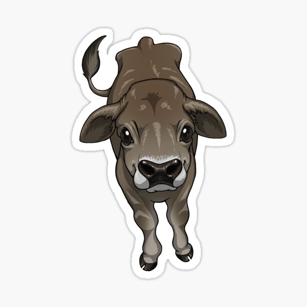 "Calf Series - Brown Swiss" Sticker by inkybeast | Redbubble
