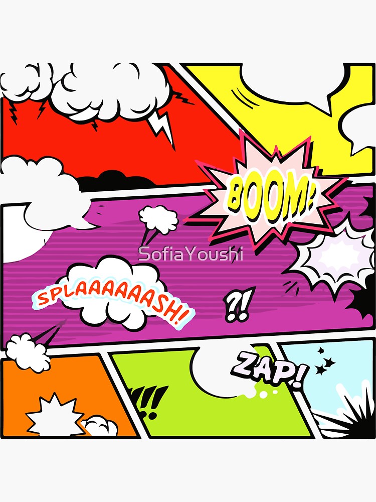 Pegatina «onomatopeya boom zap splash pop art comic book» de ...
