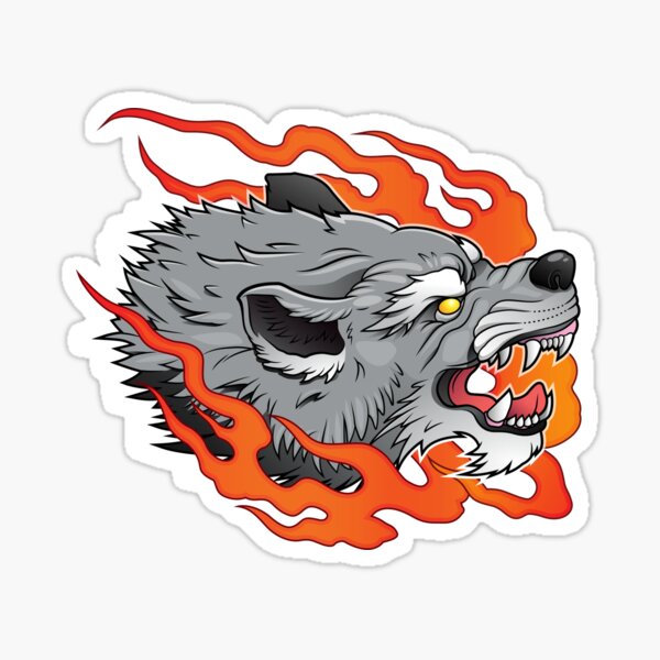 "wolf head" Sticker by satoriartwork | Redbubble