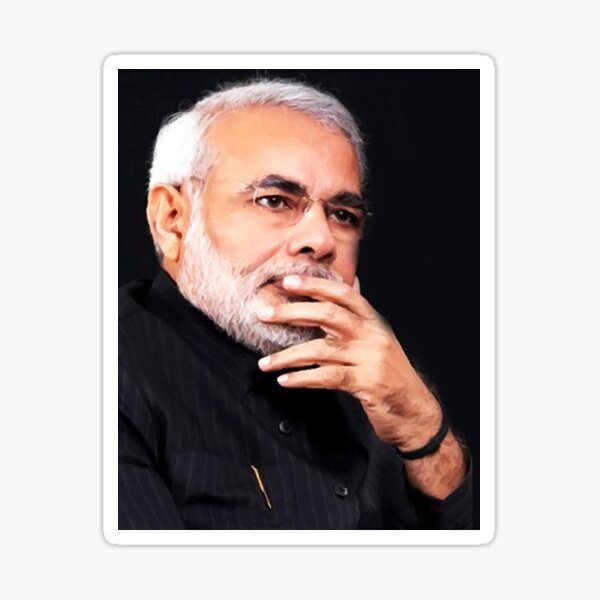 "NaMo - Narendra Modi Painting" Sticker by yaswanth | Redbubble