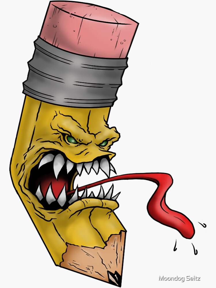 "Angry Pencil" Sticker by Madfriar | Redbubble