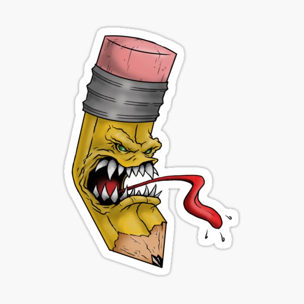 "Angry Pencil" Sticker by Madfriar | Redbubble