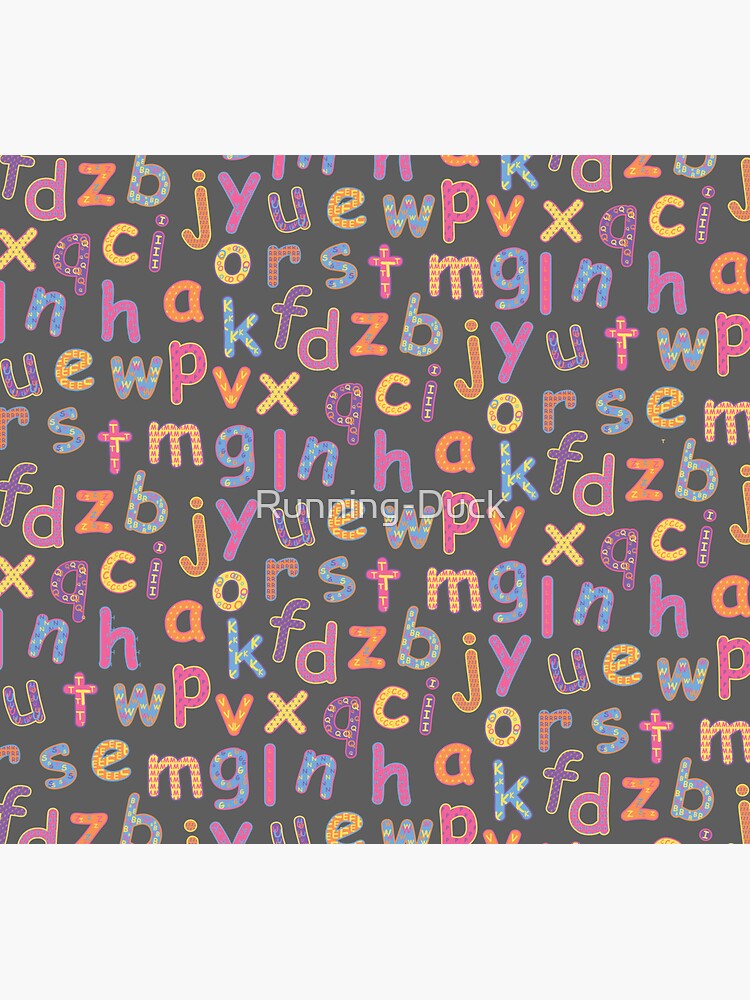 "Alphabet In Lowercase" Sticker for Sale by Running-Duck | Redbubble
