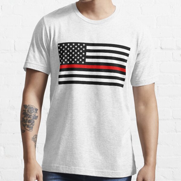 Thin Red Line Firefighters Us Flag T Shirt For Sale By Argosdesigns