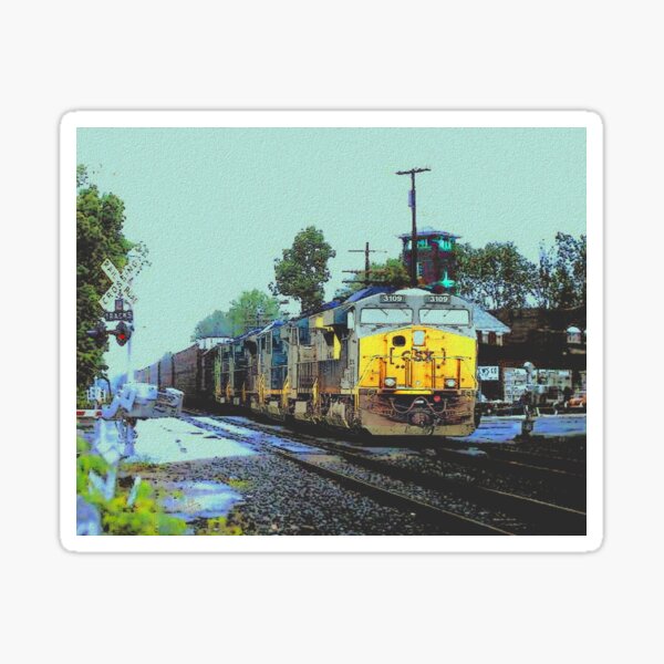 "CSX Train in Downtown Ashland" Sticker for Sale by WalkaboutArt ...