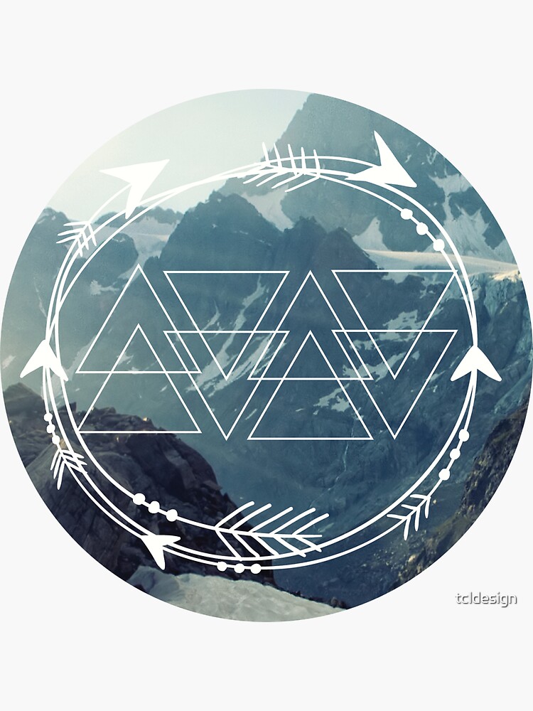"Mountain Circle" Sticker for Sale by tcldesign | Redbubble