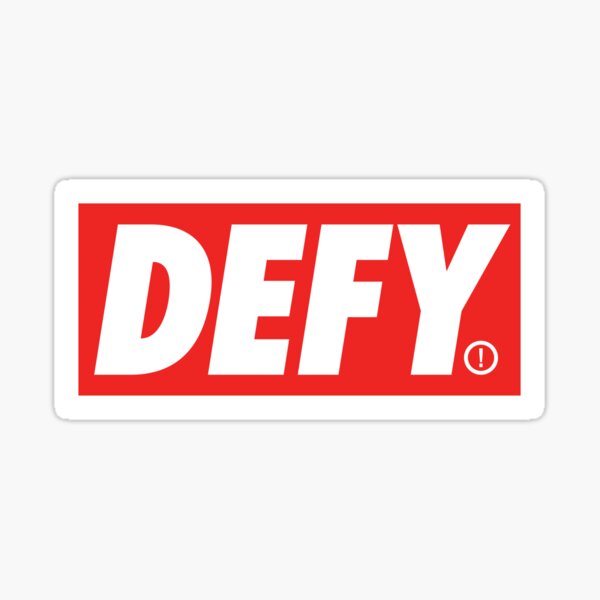 "DEFY - outline" Sticker by tudy1311 | Redbubble