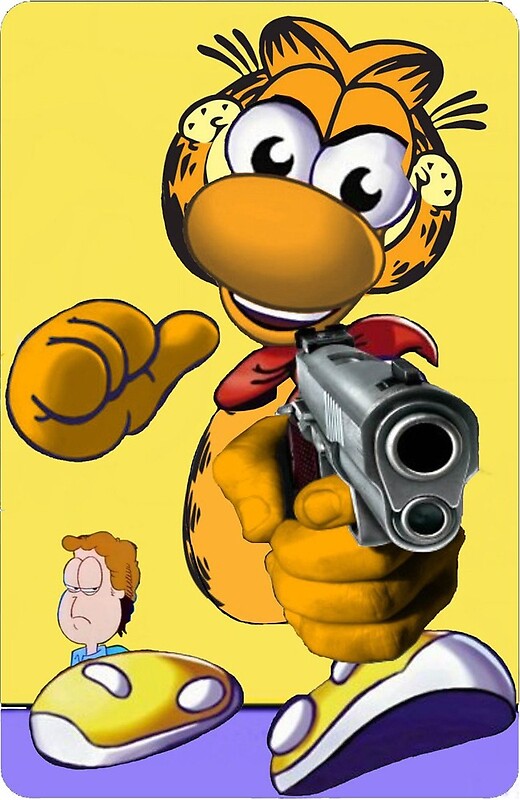 "Garfield with a Gun" by Rekked | Redbubble