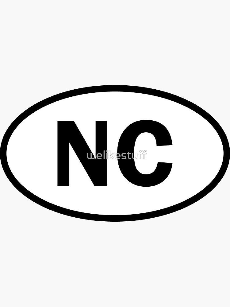 "North Carolina - NC - oval sticker and more" Sticker for Sale by ...
