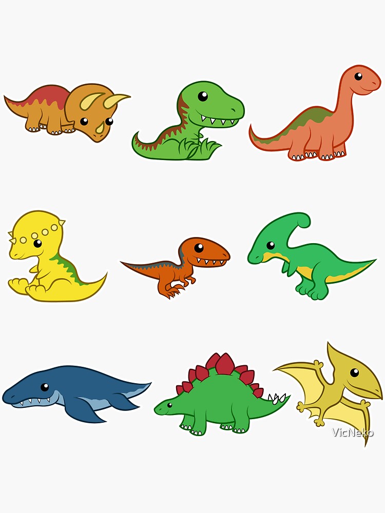 Pegatina «Dinocuties» de VicNeko | Redbubble