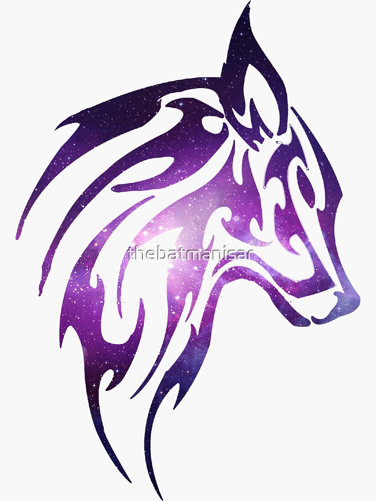 "Galaxy Wolf" Sticker for Sale by thebatmanisar | Redbubble