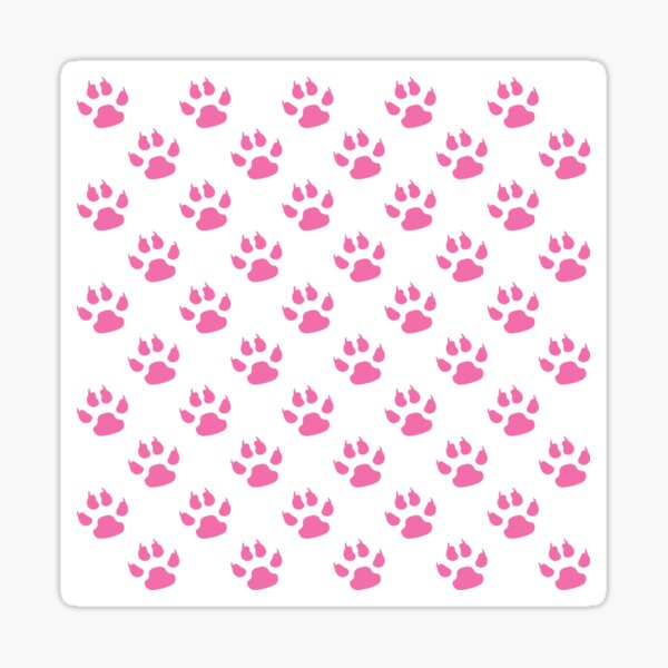 "Pink kitty paw prints" Sticker for Sale by perlphoto | Redbubble