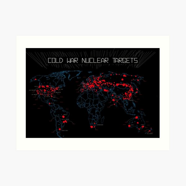 "Cold War Nuclear Targets Map" Art Print for Sale by moviemaniacs ...
