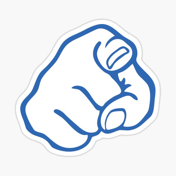 "Pointing finger" Sticker for Sale by MegaLawlz | Redbubble