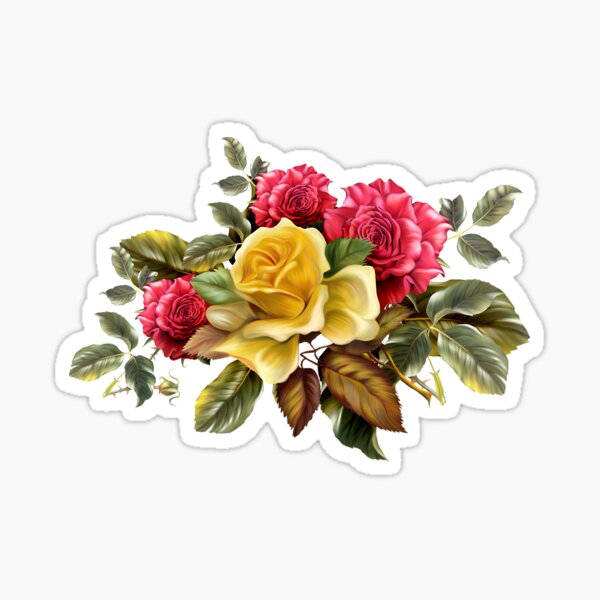 "Watercolor rose bouquet" Sticker for Sale by afremovartist | Redbubble