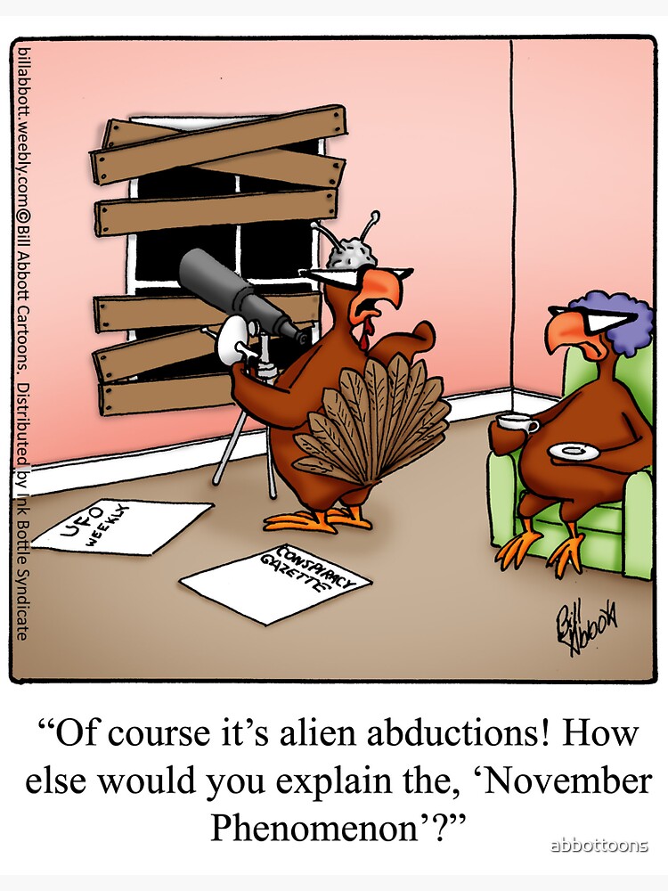 "Funny "Spectickles" Thanksgiving Paranoia Cartoon" Sticker for Sale by ...