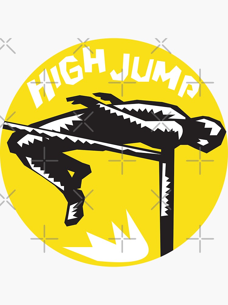 "Track and Field Athlete High Jump Woodcut" Sticker for Sale by ...