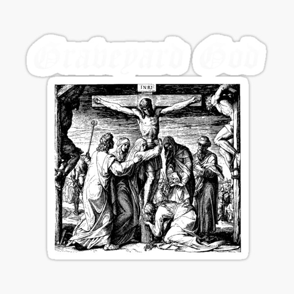 "GRAVE YARD GOD" Sticker for Sale by hurricanshelter | Redbubble