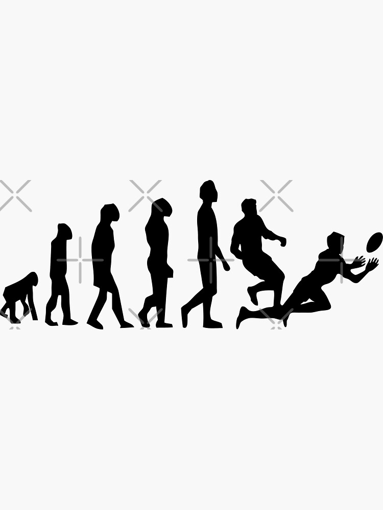 "Rugby Evolution" Sticker for Sale by Ricaso | Redbubble