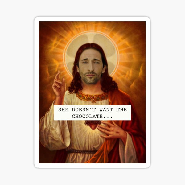 "Jesus Adrien Brody Christ - Saintly Celeb" Sticker for Sale by ...