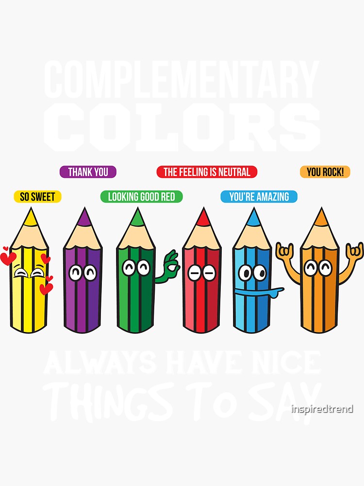 "Complementary Colors Pun Artist Art Teacher Design" Sticker for Sale ...