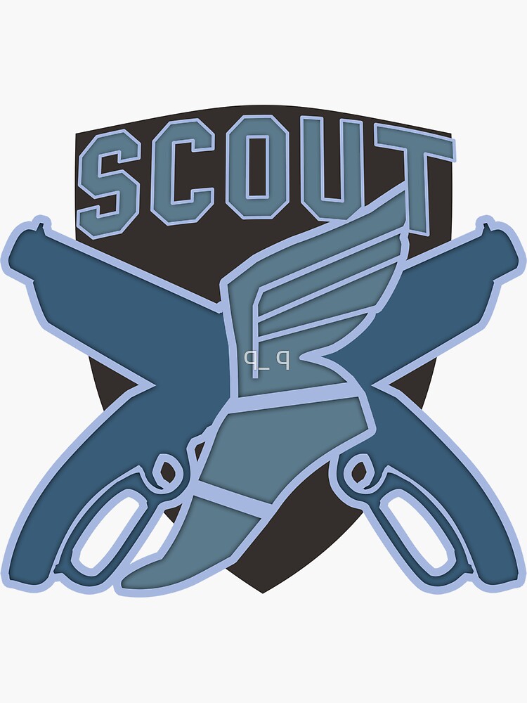 "Team Fortress 2 Blu Scout" Sticker for Sale by q_ q | Redbubble