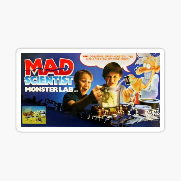 "MAD SCIENTIST - MONSTER LAB " Sticker for Sale by shawnofthe80s ...