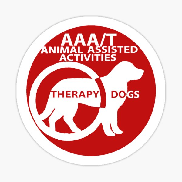 "Animal Assisted Activities - THERAPY DOG logo 16" Sticker by ...