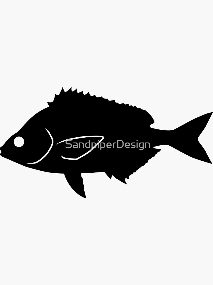 "Pinfish Fish Silhouette (Black)" Sticker for Sale by SandpiperDesign ...