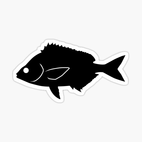 "Pinfish Fish Silhouette (Black)" Sticker for Sale by SandpiperDesign ...