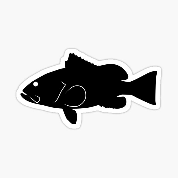 "Red Grouper Fish Silhouette (Black)" Sticker for Sale by ...