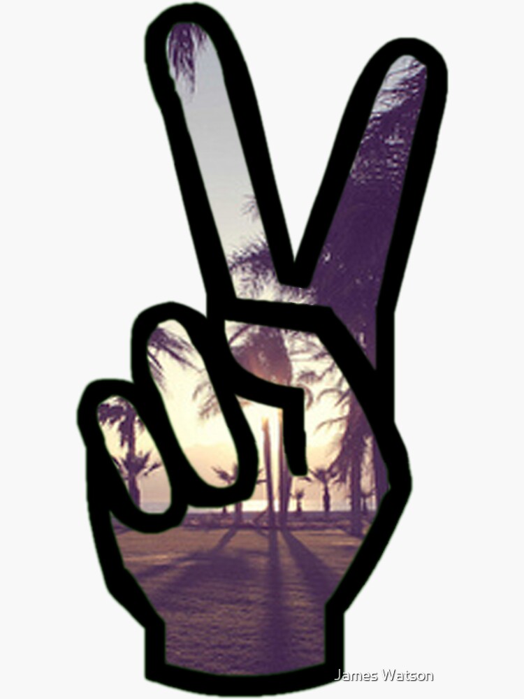 "Peace Sign (Beach)" Sticker by BlueWallDesigns | Redbubble