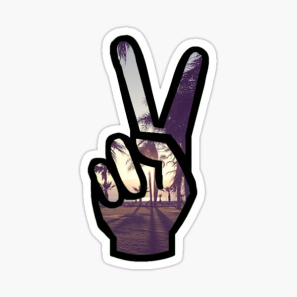 "Peace Sign (Beach)" Sticker by BlueWallDesigns | Redbubble