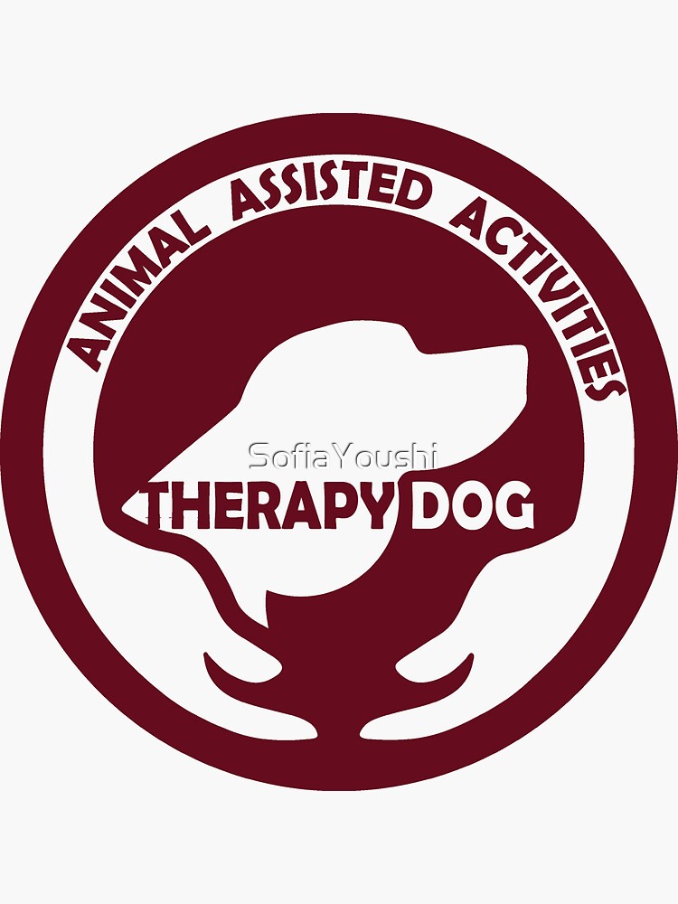 "Animal Assisted Activities - THERAPY DOG logo 1 red" Sticker for Sale ...