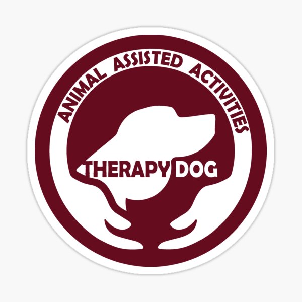 "Animal Assisted Activities - THERAPY DOG logo 1 red" Sticker for Sale ...