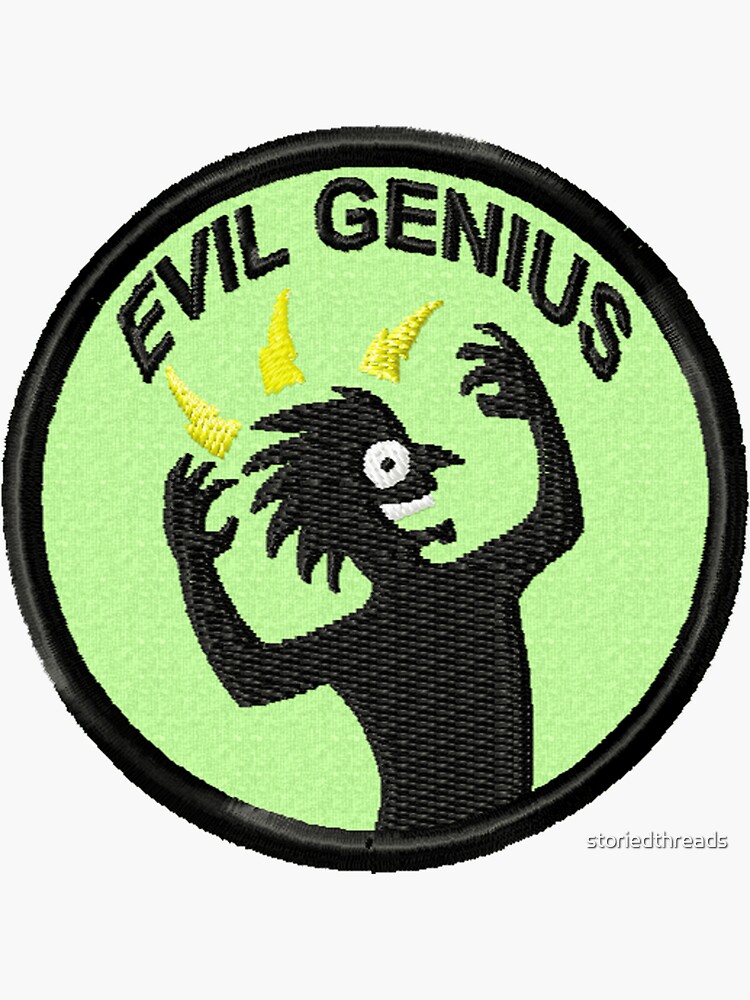 "Evil Genius Geek Merit Badge" Sticker for Sale by storiedthreads ...