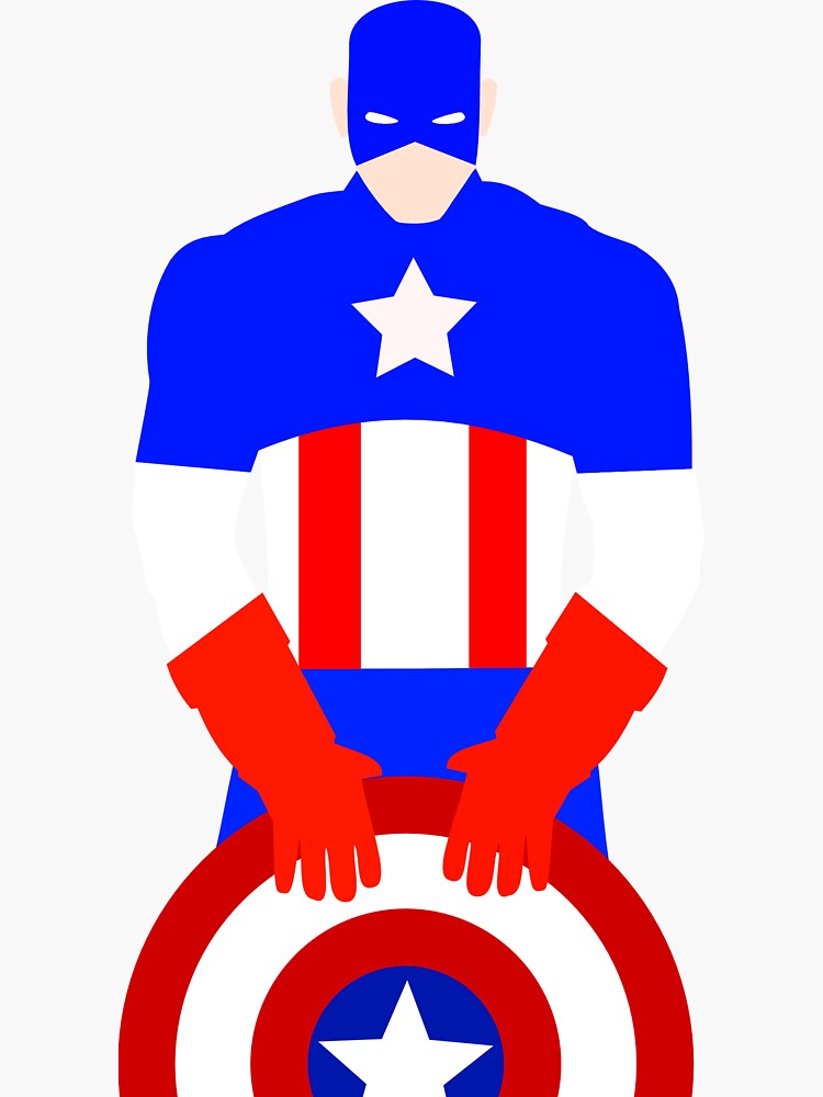 "Captain America" Sticker for Sale by Superbubble | Redbubble